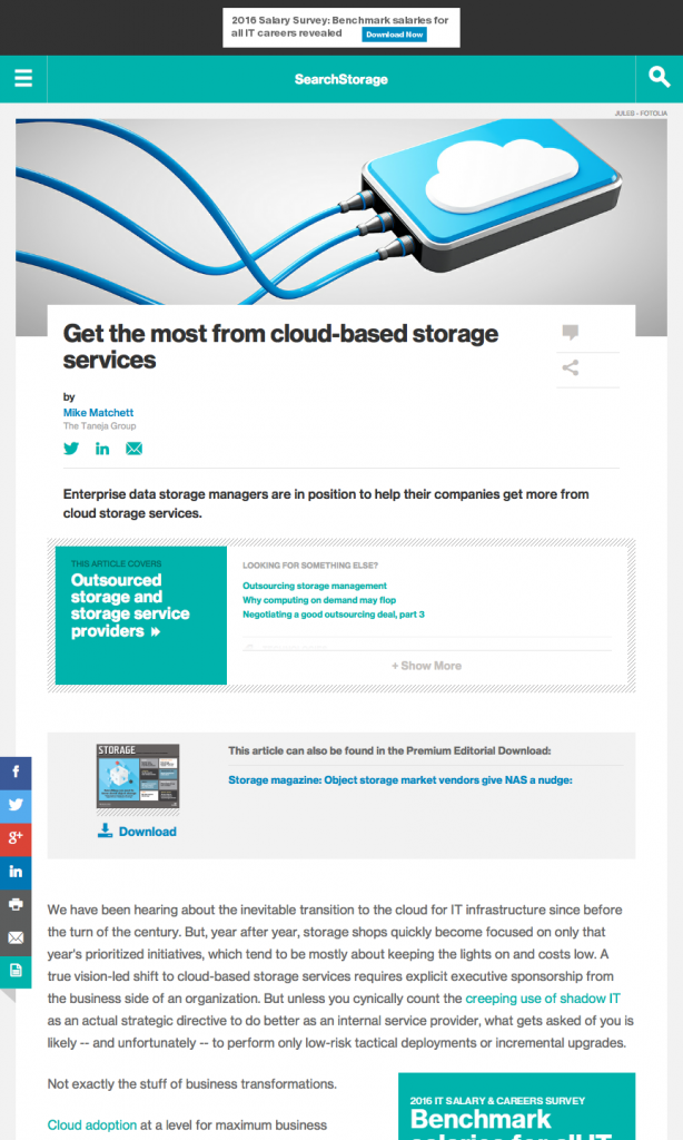 Get the most from cloud-based storage services – Small World Big Data