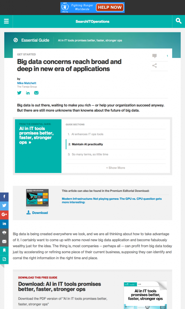 Big data concerns reach broad and deep in new era of applications ...
